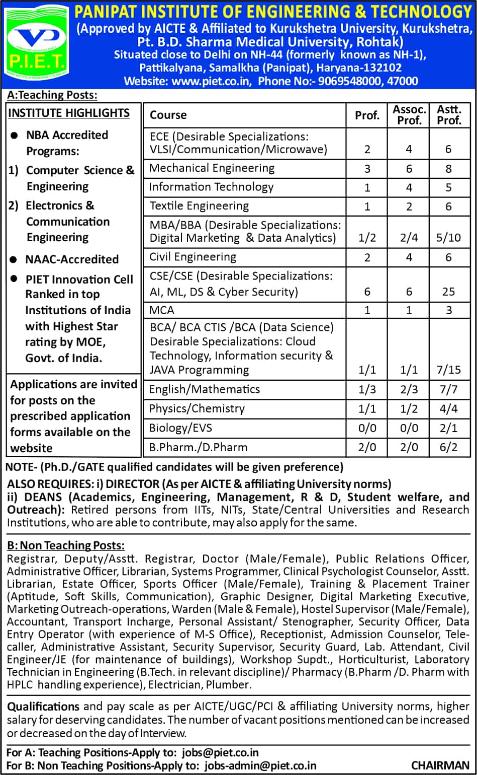 PIET - Best Engineering College in the North region